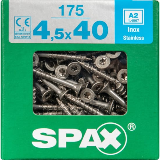 Acheter SPAX vis T-STAR+ A2 inox - 4,5x40 XL (bte 175 pces) en ligne
