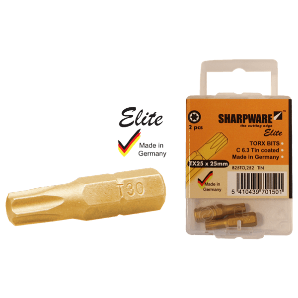 Acheter Bits Elite 25 mm 1/4" C6.3 TX 15 Tin 2 Pcs en ligne